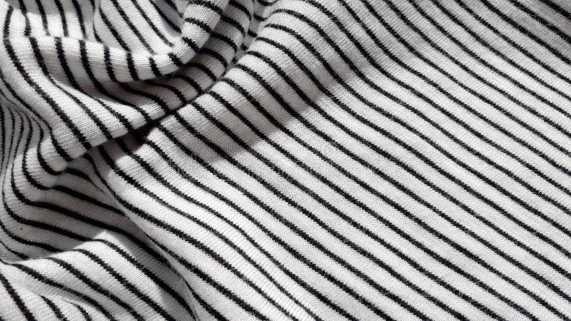 Black and White Striped Knitted Fabric. the Texture of the Fabric ...