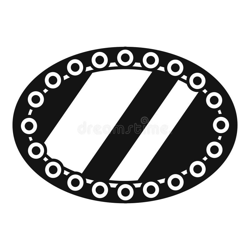 Black and White Striped Oval Shape Surrounded by Circles Icon Stock ...