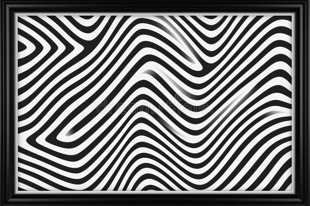 A Black and White Striped Pattern in a Black Frame Stock Illustration ...