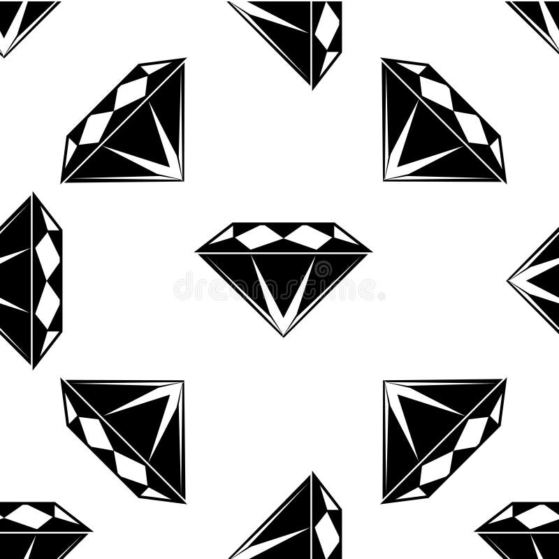 Black and White Style Diamonds Background. Geometric Seamless Pattern ...
