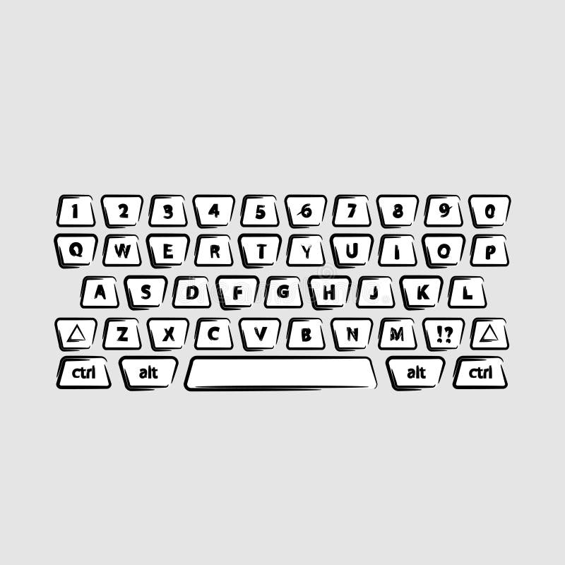Stylized keyboard stock vector. Illustration of stylized - 30041665