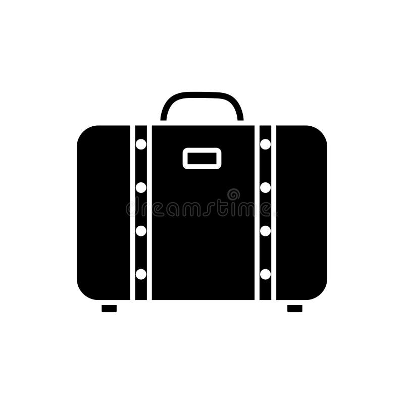 Black and White Suitcase Icon Stock Vector - Illustration of background ...