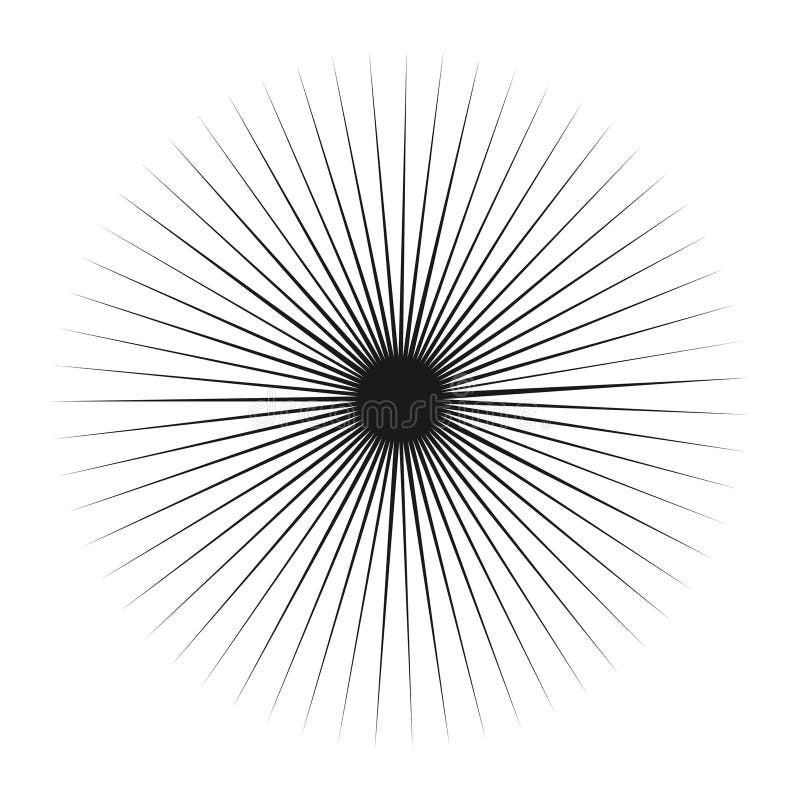Black and White Sunburst Pattern. Vector Illustration, Sunburst Vector ...