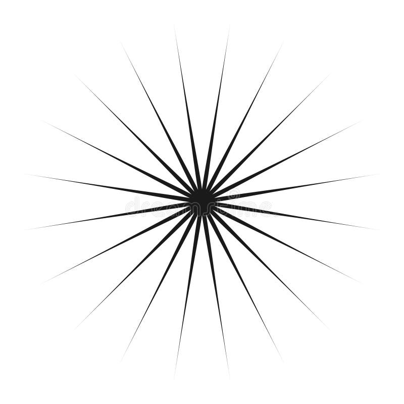 Black and White Sunburst Pattern. Vector Illustration, Sunburst Vector ...