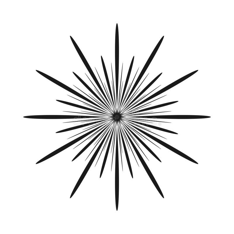 Black and White Sunburst Pattern. Vector Illustration, Sunburst Vector ...