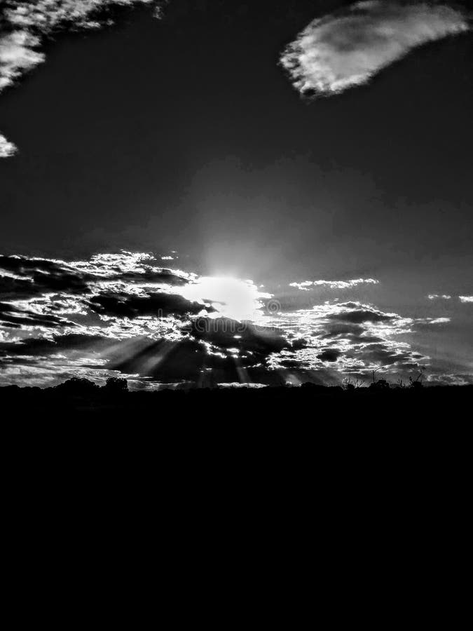 Black an White Sunrise and Sunset Stock Image - Image of sunrise, white ...
