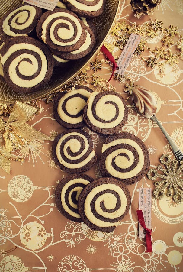 Swirl Cookies stock image. Image of chocolate, easy, white - 30101807