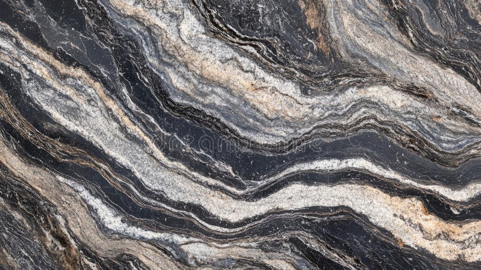 Black and White Swirled Marble Stone Texture Stock Illustration ...