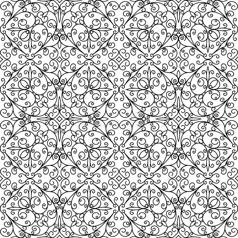 Black and White Swirly Pattern Stock Vector - Illustration of arabesque ...