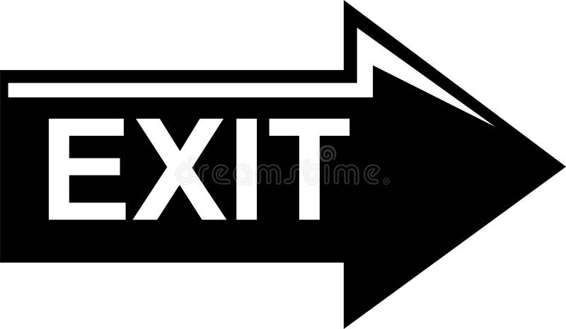 Black and White Symbol Arrow Exit Stock Illustration - Illustration of ...