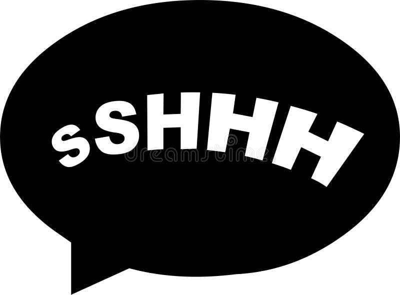 Black and White Symbol Dialogue Bubble Sshhh Text Silent Concept Stock ...