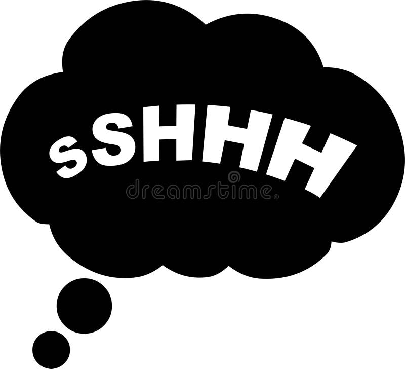 Black and White Symbol Think Cloud Silent Mind Concept Stock ...