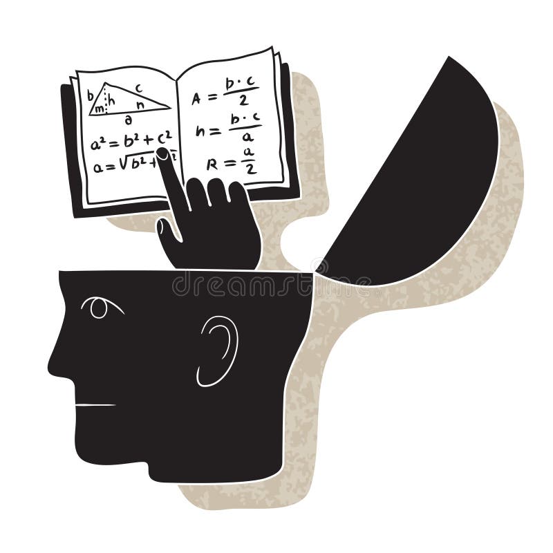 Symbolic Drawing of a Head and a Mathematical Thought Stock Vector ...