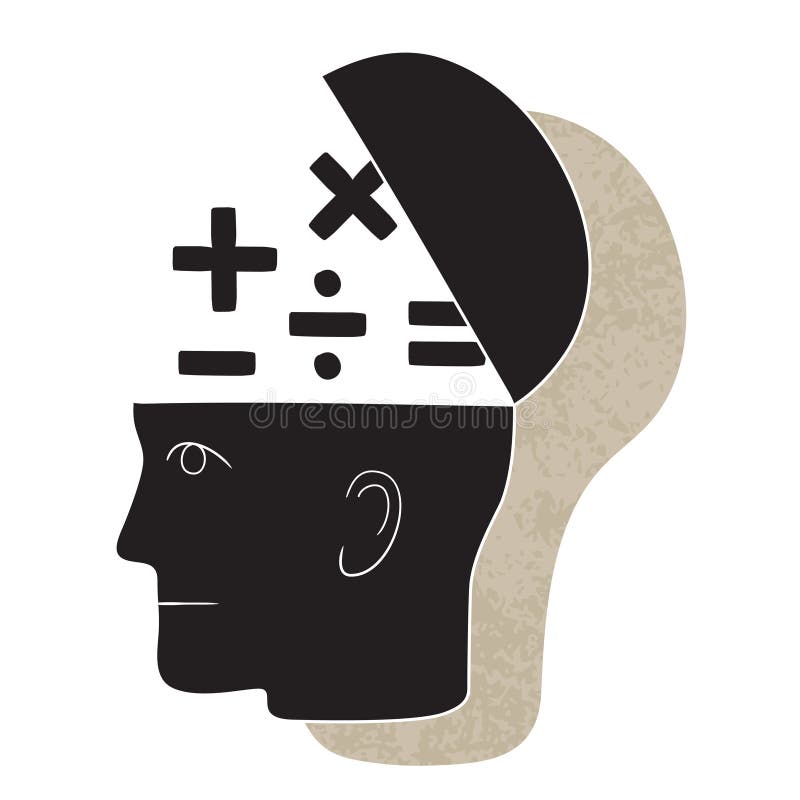 Symbolic Drawing of a Head and a Mathematical Thought Stock Vector ...