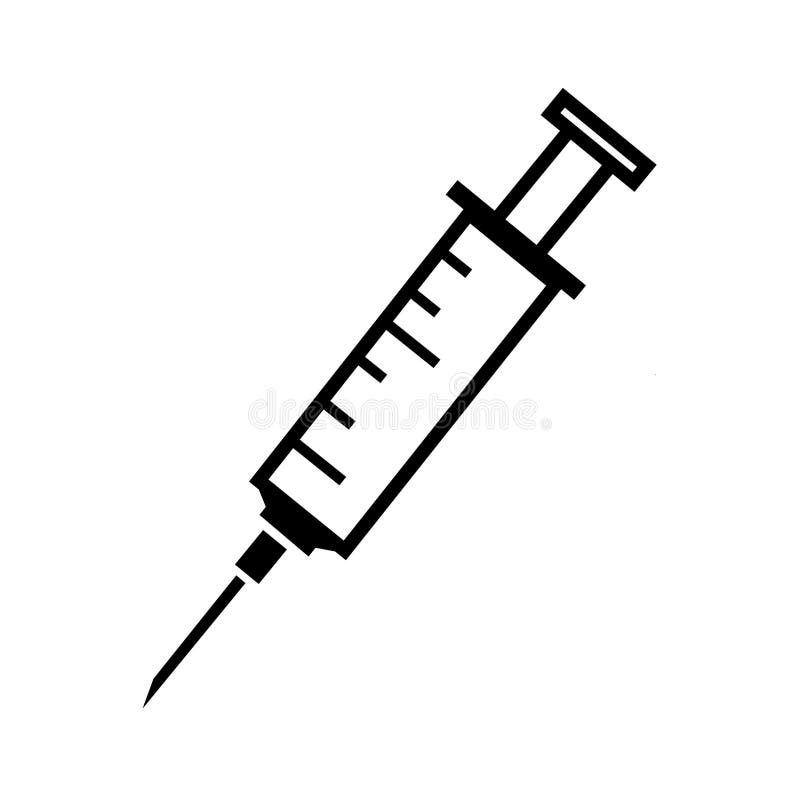 Black and White Syringe Vector Icon. Syringe Symbol. Vector ...