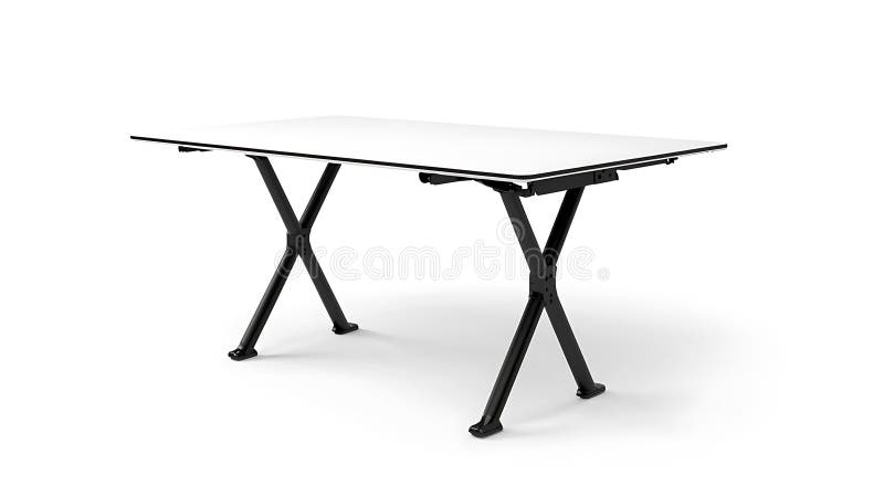 A Black and White Table with a White Top and Black Legs Stock ...