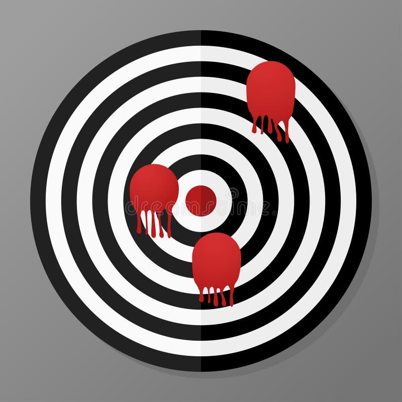 Black and White Target in Flat Design Stock Vector - Illustration of ...