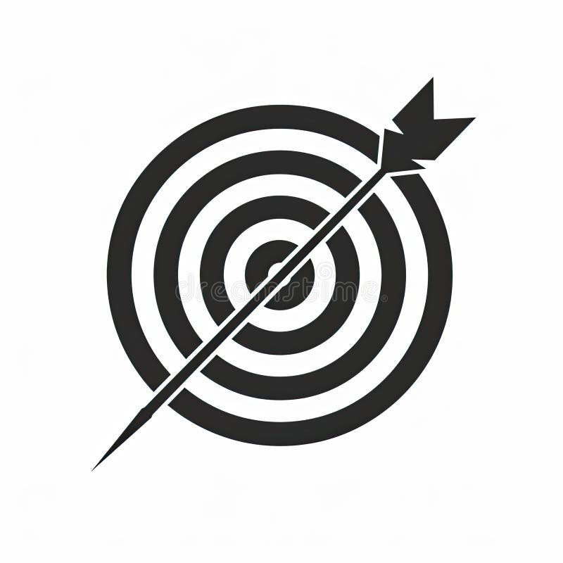 Black and White Target Icon with Arrow Symbolizes Accuracy and Focus ...
