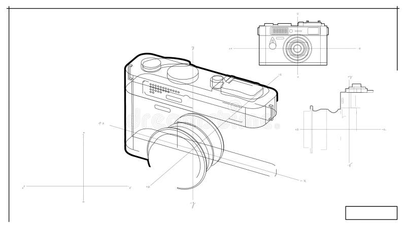 Generic Photographic Camera Blueprint Animated Elements Stock Video ...