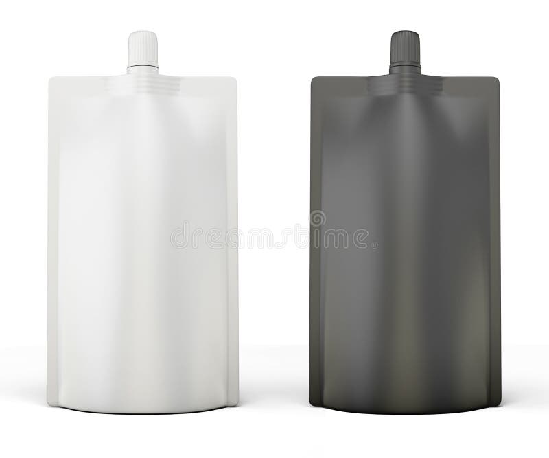 White Plastic Doypack Stand Up Pouch With Spout Flexible Packaging