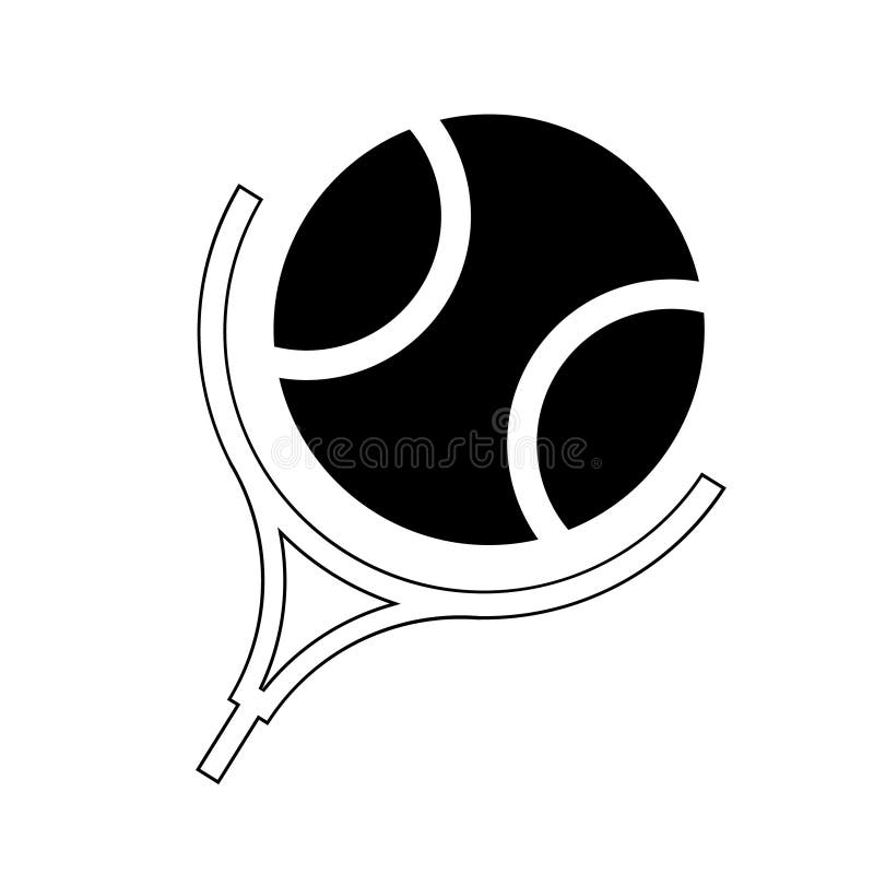 Tennis Ball with Racket Isolated on White Stock Vector - Illustration ...