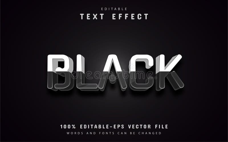 Black white text effect stock vector. Illustration of texture - 255765571