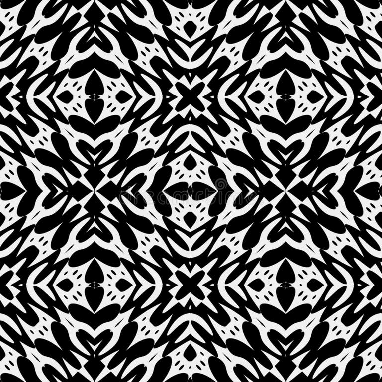 Black and White Texture. Abstract Seamless Geometric Pattern Stock ...