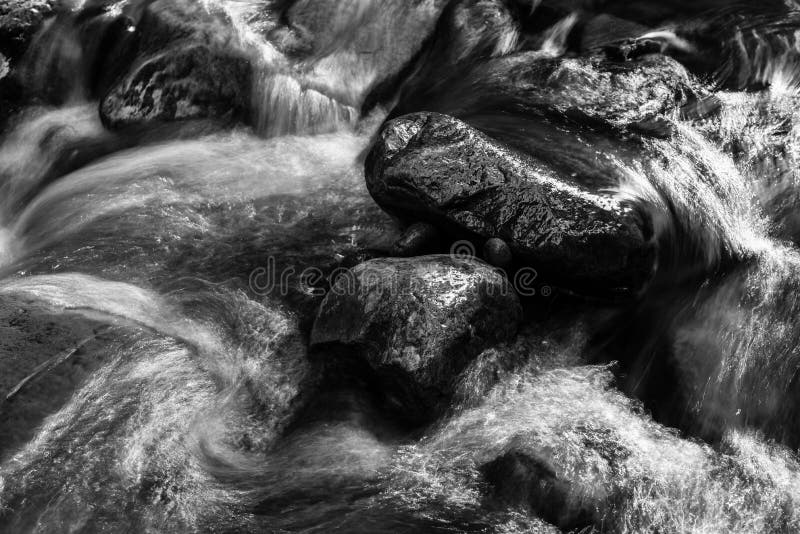 Black and White Texture of Flowing Water Stock Image - Image of rocks ...