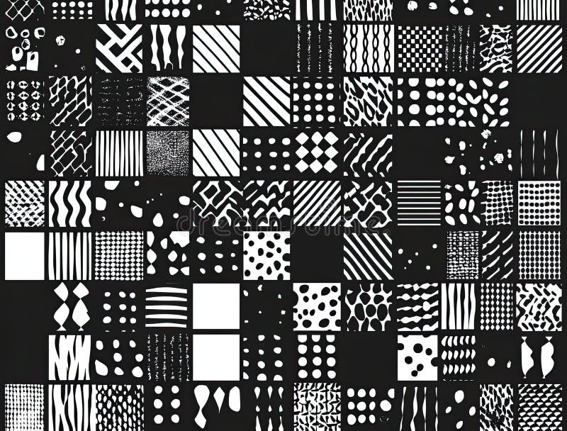 Black and White Texture Patterns Stock Illustration - Illustration of ...