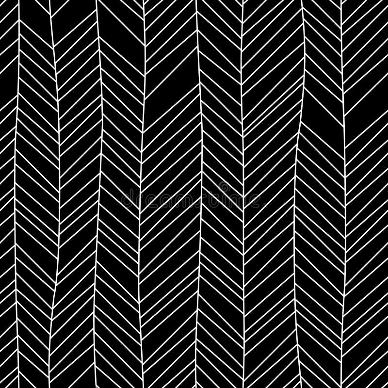 Black and White Textured Chevron Ornament Geometric Abstract Seamless ...