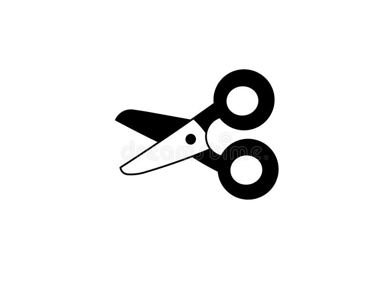 Black and White Themed Small Scissors Icon Stock Illustration ...