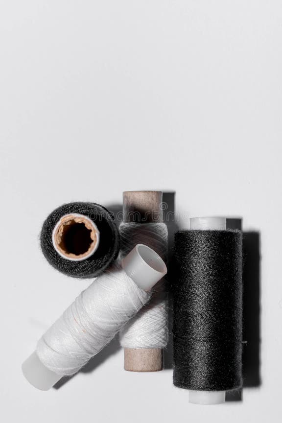 Black and white thread stock image. Image of closeup - 153633317