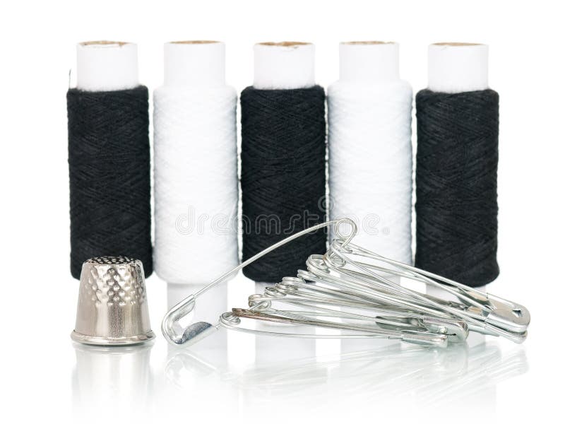 Black-and-white threads stock image. Image of hand, blackandwhite ...