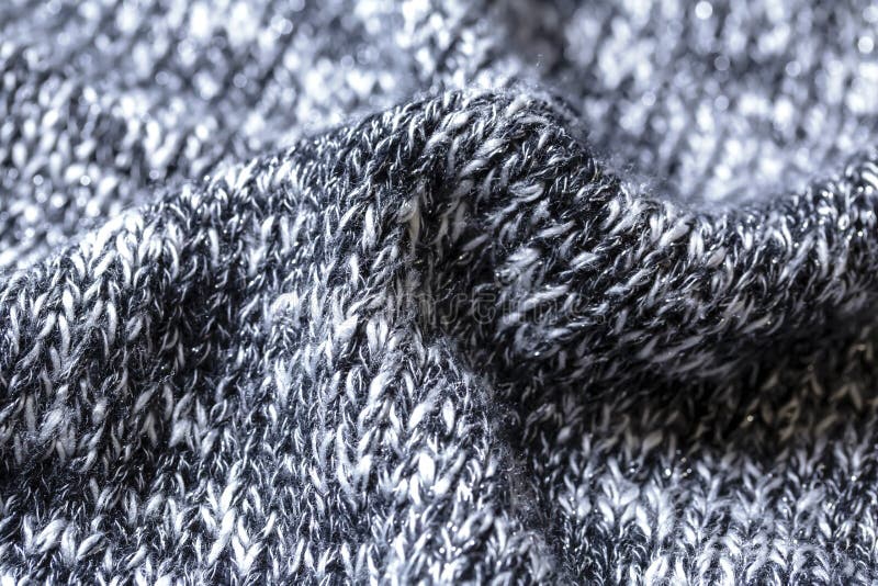 Black and White Threads Wool Texture Made of Cotton or Wool. Closeup ...