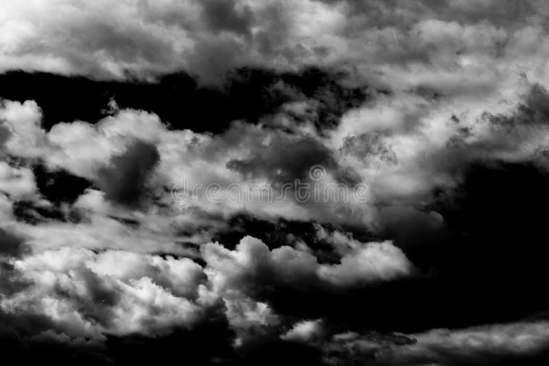 Black and White Thunderstorm Dramatic Clouds Background Texture Stock ...
