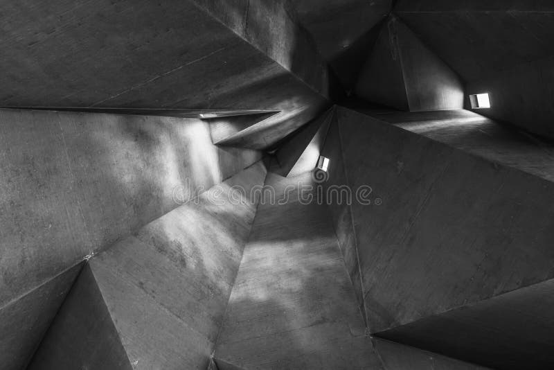 Detail of Rough Raw Concrete Ceiling with Abstract Geometric Patterns ...