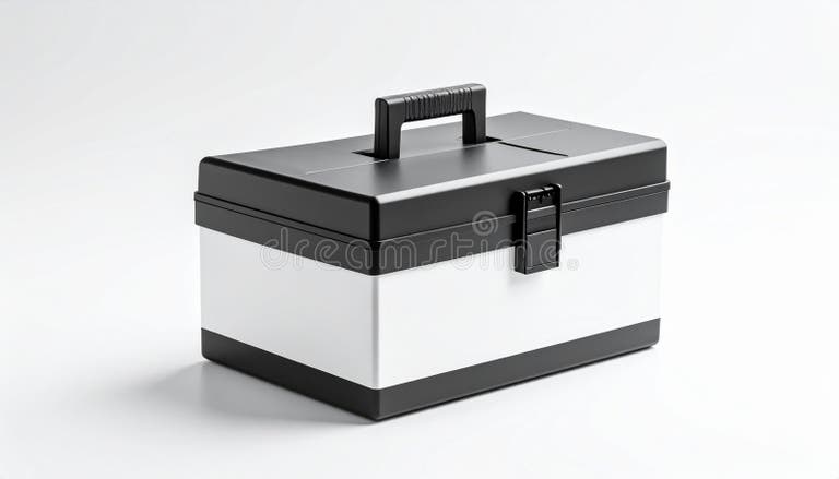 Black and White Toolbox on White Background Stock Illustration ...