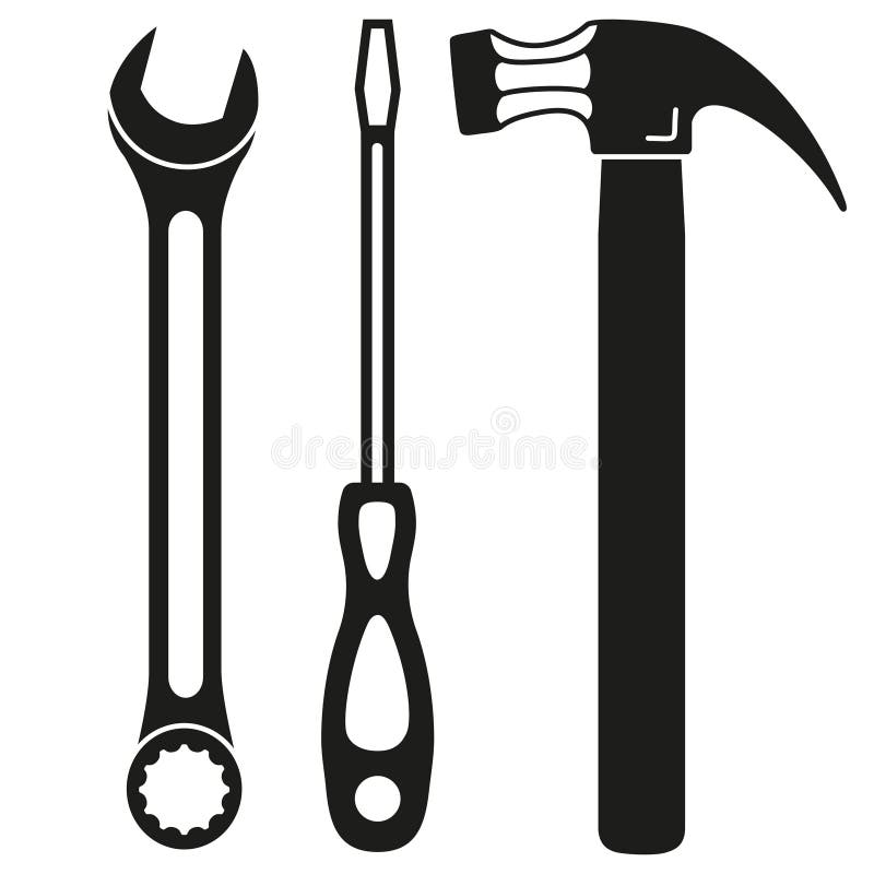 Black and White Toolkit Silhouette Set Stock Illustration ... Black and White Toolkit Silhouette Set Stock Illustration ...