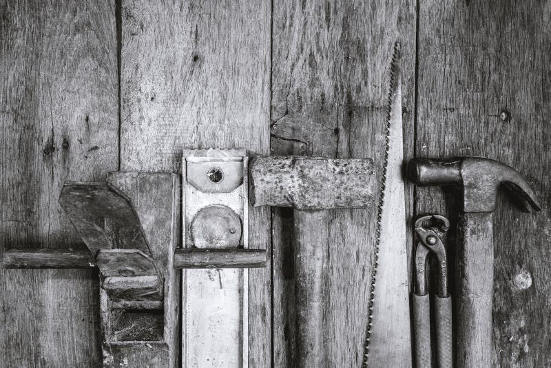 Black and White `tools for Builders Stock Photo - Image of holds ...