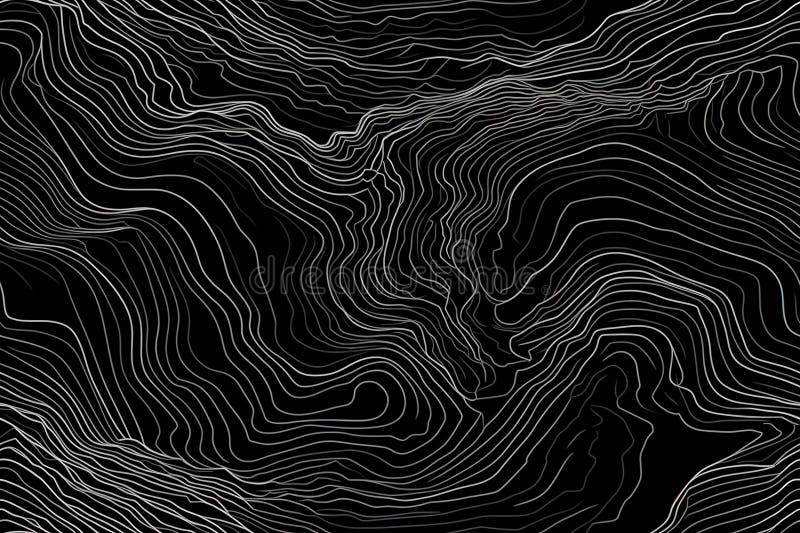Black and White Topography Map Lines Background. Generative AI Stock ...