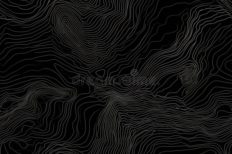 Black and White Topography Map Lines Background. Generative AI Stock ...