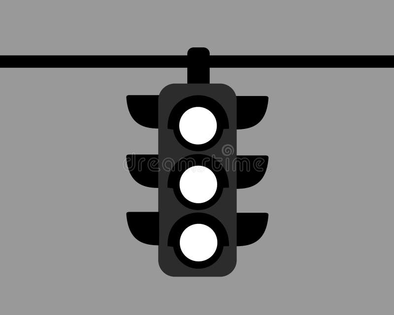 Black and White Traffic Lights Stock Vector - Illustration of ...