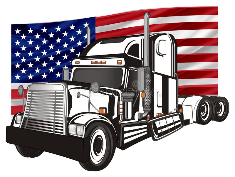 American Truck Vector Logo Design Illustrations Stock Vector ...