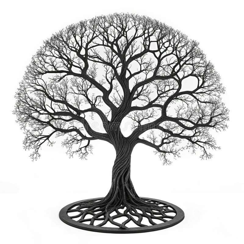Black and White Tree of Life Stock Illustration - Illustration of ...