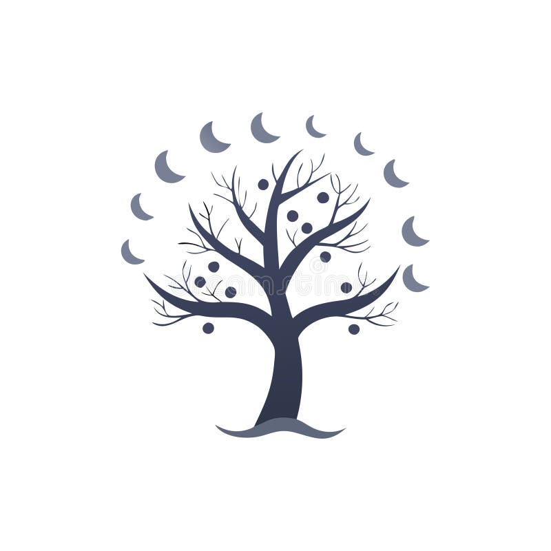 Black Tree White Moon Stock Illustrations – 10,575 Black Tree White ...
