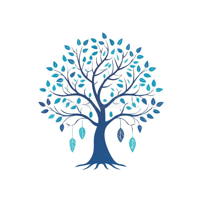 Black and White Tree with Ornate Mandala Ornaments and Leaf Design ...