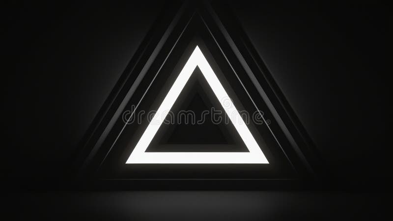 A Black and White Triangle with a White Light Inside. Stock Image ...