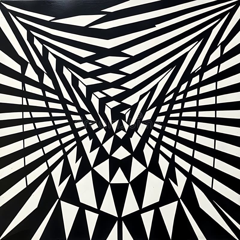 Black-and-White Triangle Maze with Abstract Aesthetic Stock ...