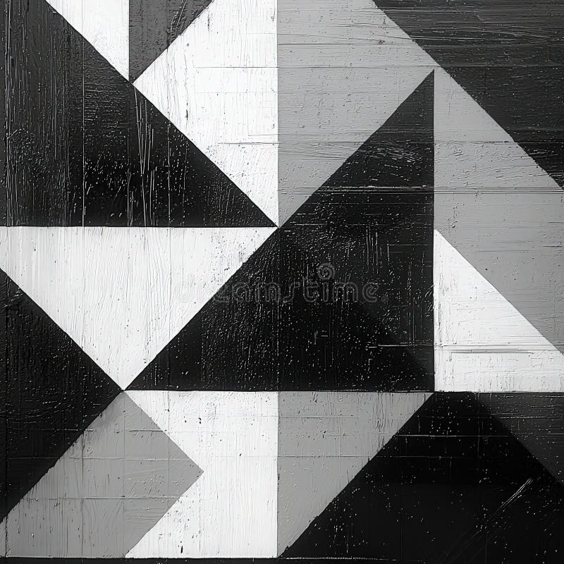 Black and White Triangle Pattern Artwork Stock Photo - Image of ...