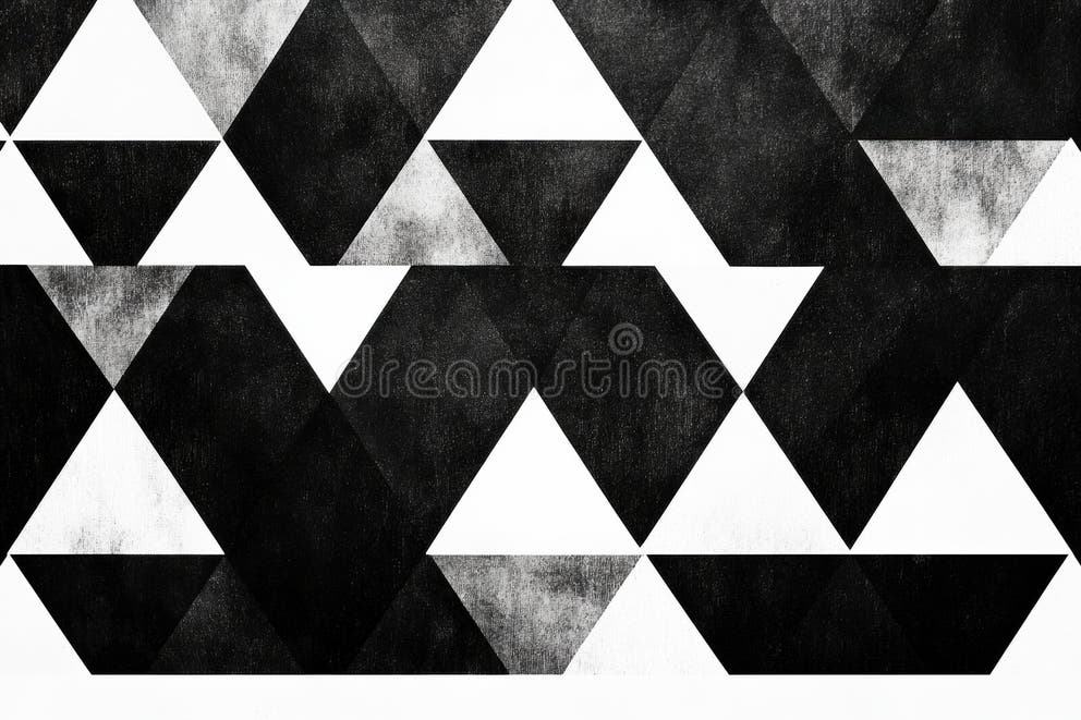 Geometric Triangle Pattern in Black and White Showcasing a Clean and ...